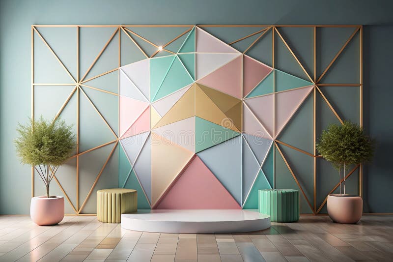 Bare Bones Geometric Backdrop Ideal for Highlig Stock Illustration ...