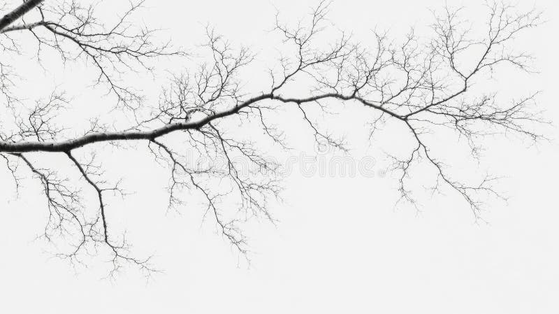 A Bare Branch Reaching Towards a Blank Canvas Stock Illustration ...