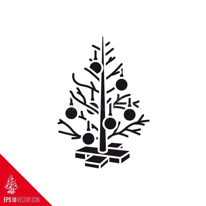 Bare Christmas Tree Vector Icon Stock Vector - Illustration of vector ...