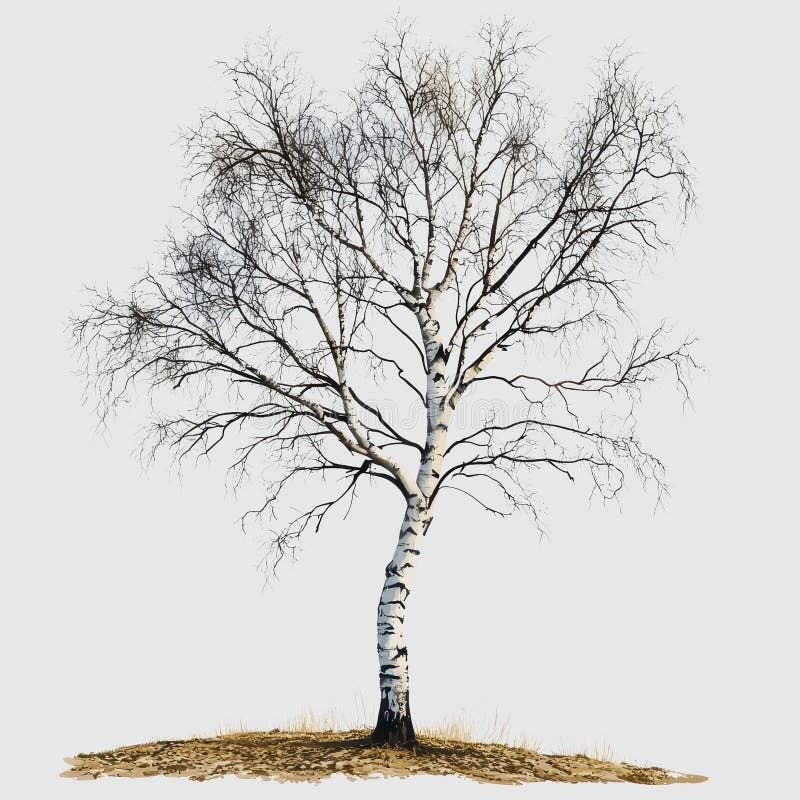 Bare Deciduous Tree on Simple Background, Capturing the Essence of ...