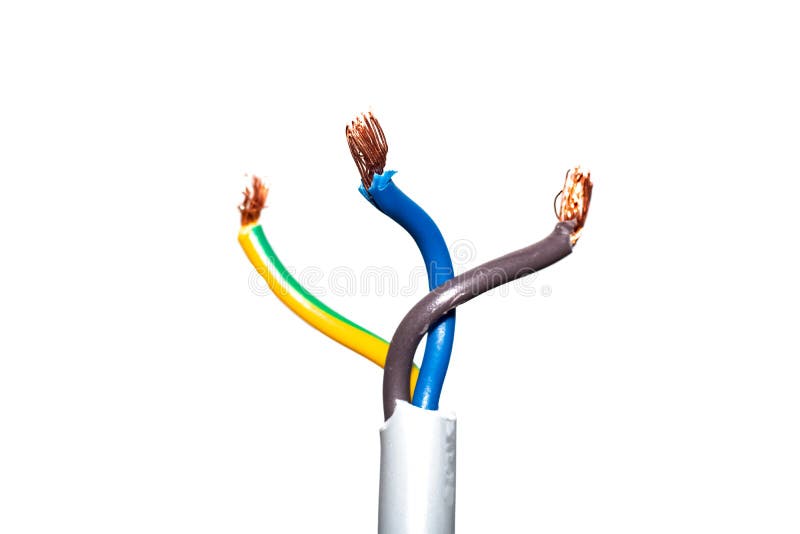 The Bare End of the Wire Isolated on White Background Stock Photo ...