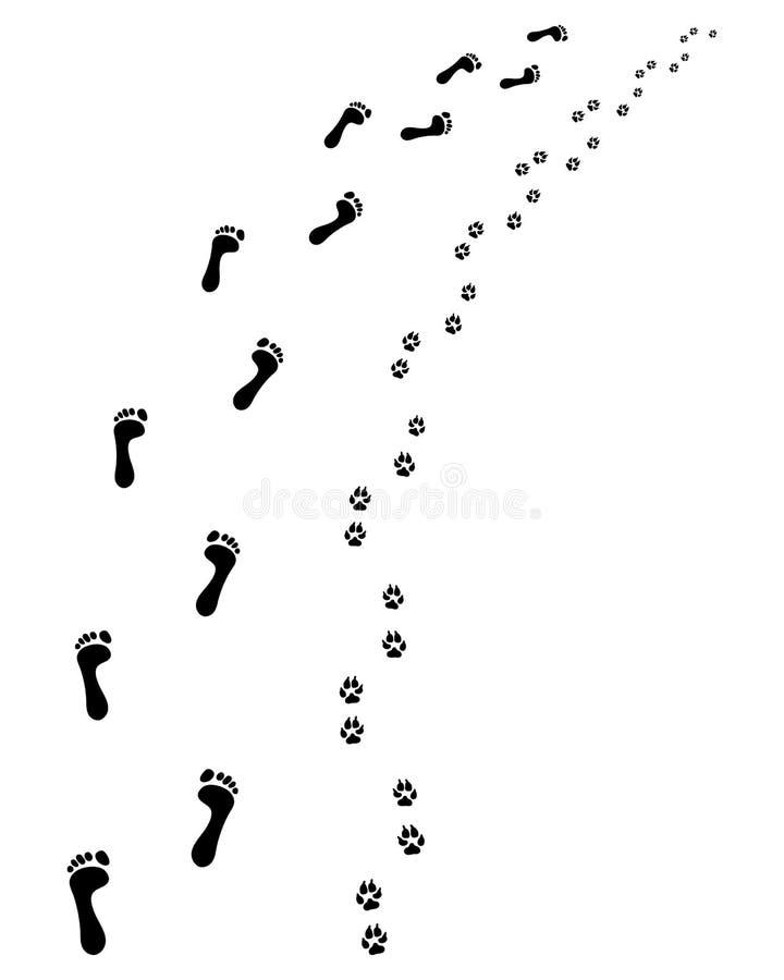 Bare Foot Print Paw Print Left Stock Illustrations – 5 Bare Foot Print ...