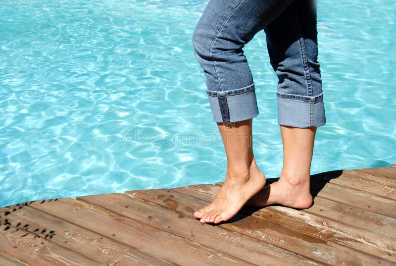 Bare Feet by the Pool stock image. Image of feet, water - 3132029