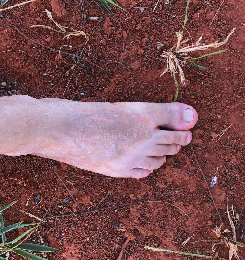Bare Feet Stepping on the Grass and Dirt Floor Stock Image - Image of ...
