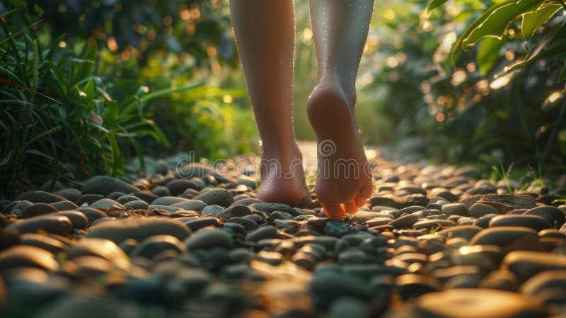 The Bare Feet on Path.AI Generated Image Stock Photo - Image of path ...