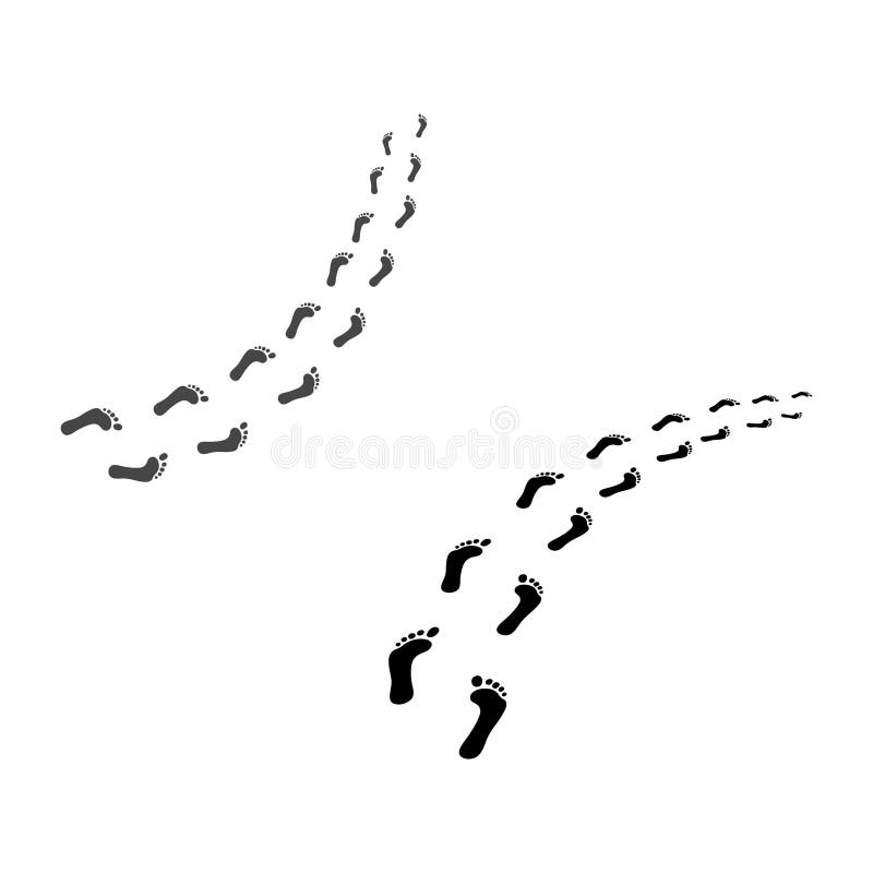 Bare Foot Print Footprint Footstep Silhouette Illustration Stock Vector ...