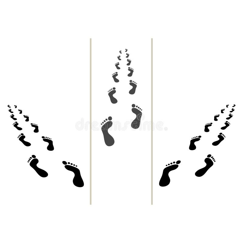 Bare Foot Print Footprint Footstep Silhouette Illustration Stock Vector ...
