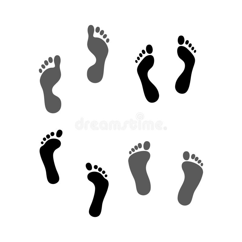 Bare Foot Print Footprint Footstep Silhouette Illustration Stock Vector ...