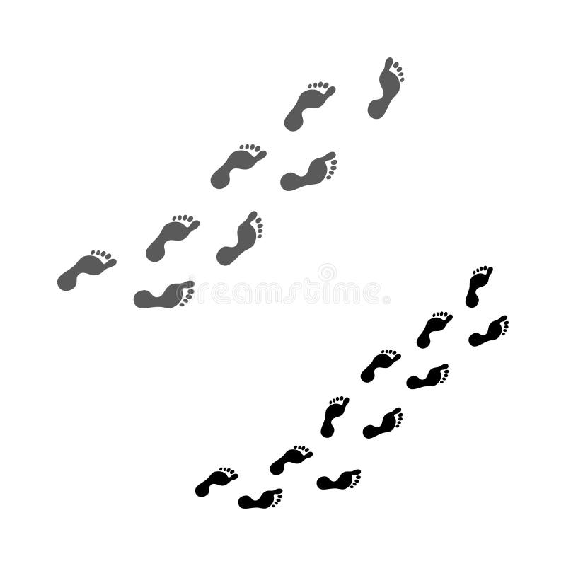 Bare Foot Print Footprint Footstep Silhouette Illustration Stock Vector ...