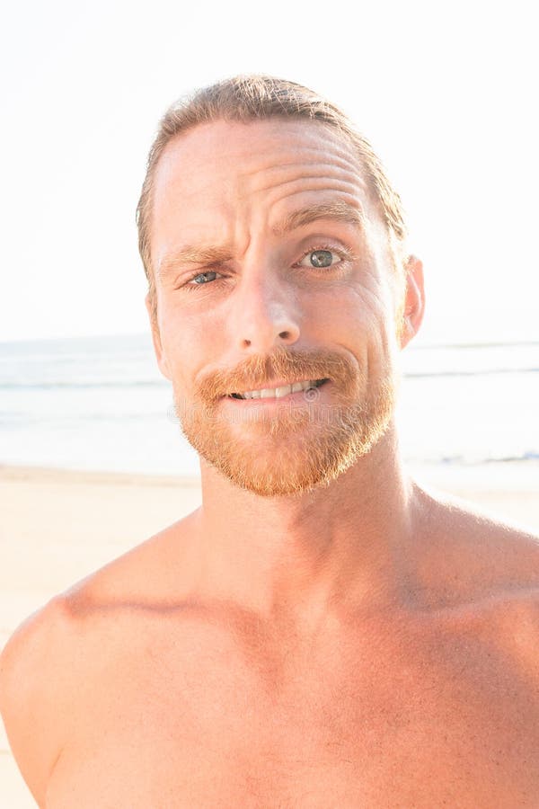 Close Up of Shocked Handsome Bare Man Stock Image - Image of expression ...