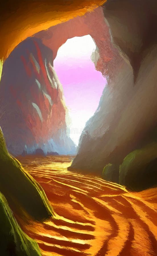 Bare Rock Cave Entrance - Sketch Stock Illustration - Illustration of ...