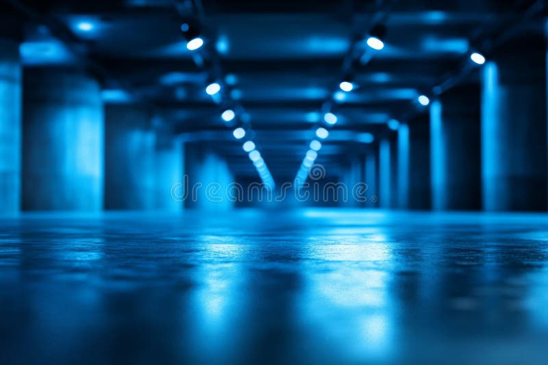 A Bare, Shadowy Space with a Concrete Floor Provides an Abstract ...