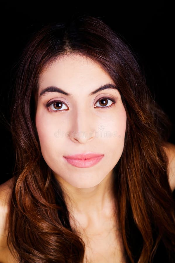 Bare Shoulder Portrait Hispanic Woman on Black Background Stock Image ... Bare Shoulder Portrait Hispanic Woman on Black Background Stock Image ...