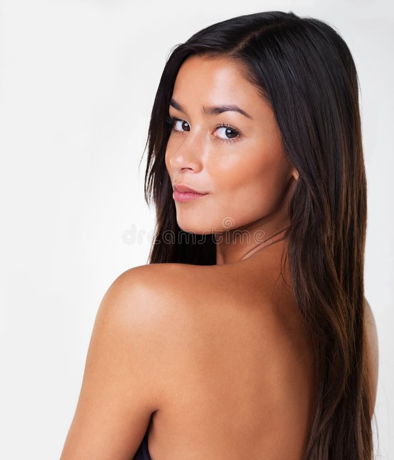 Bare Shoulders and a Beautiful Face Stock Photo - Image of portrait ...
