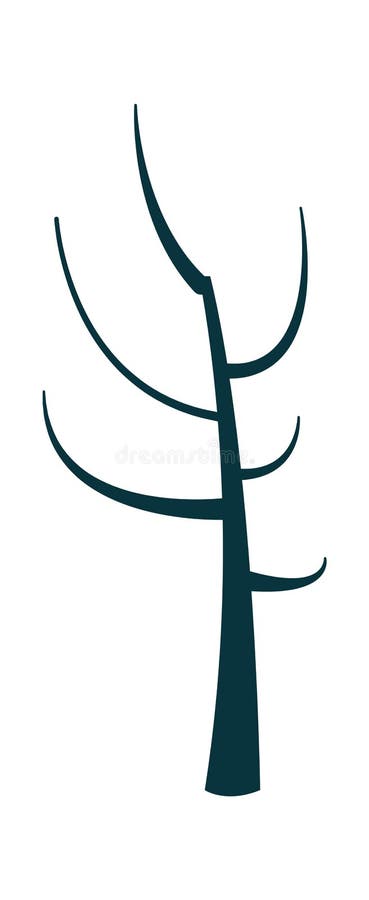 Bare Tree Flat Icon Winter Weather Landscape Stock Vector ...