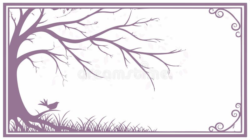 Bare Tree Silhouette Frame, Nature Border Vector Design Generative AI ...