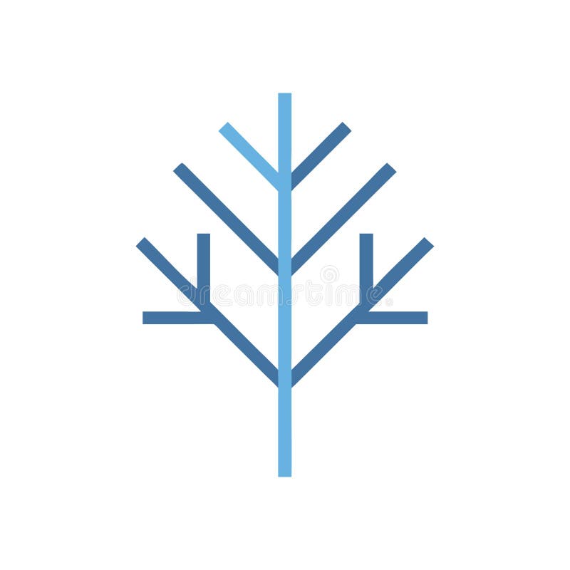 Bare Tree Silhouette Vector Illustration Isolated on White Background ...