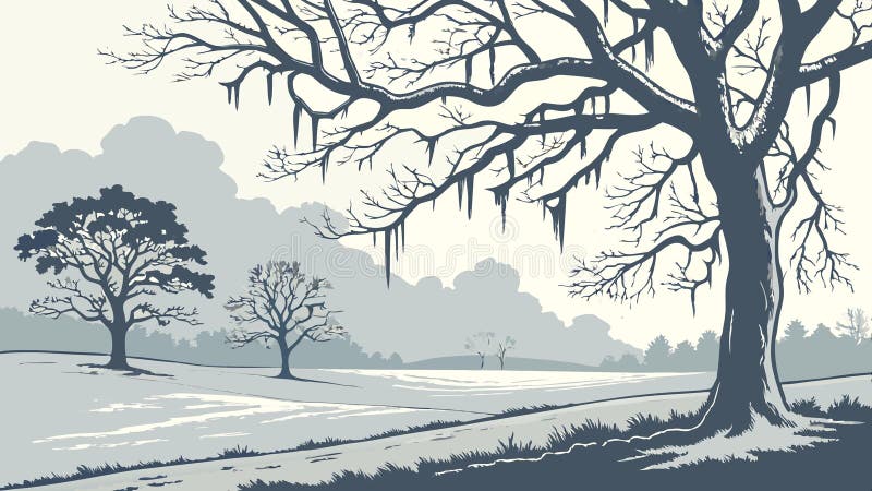 Bare Tree Silhouette, Winter Tree Form, Vector Design Generative AI ...