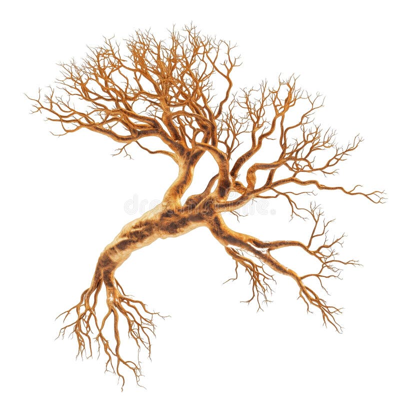 Bare Tree with Twisted Branches Isolated on a Transparent Background ...