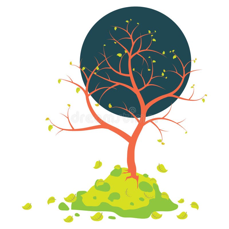 Almost Bare Tree. Vector Illustration Decorative Design Stock Vector ...