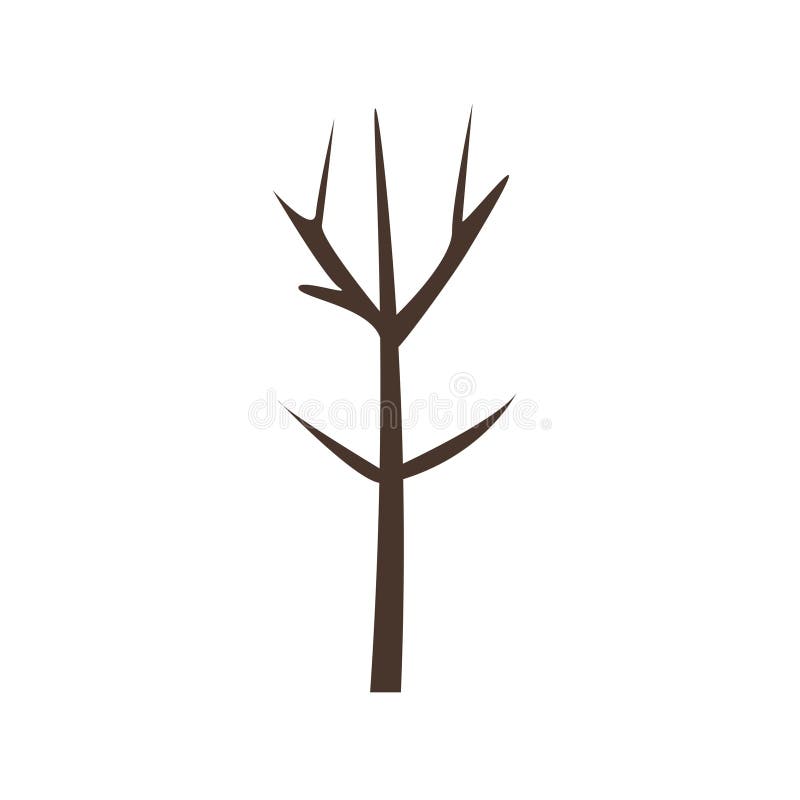 Bare Tree Vector Illustration Isolated on White Background Stock Vector ...
