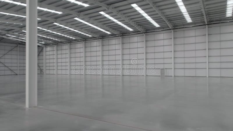 Bare Warehouse Unit Ready for Installation of Equipment Stock Video ...