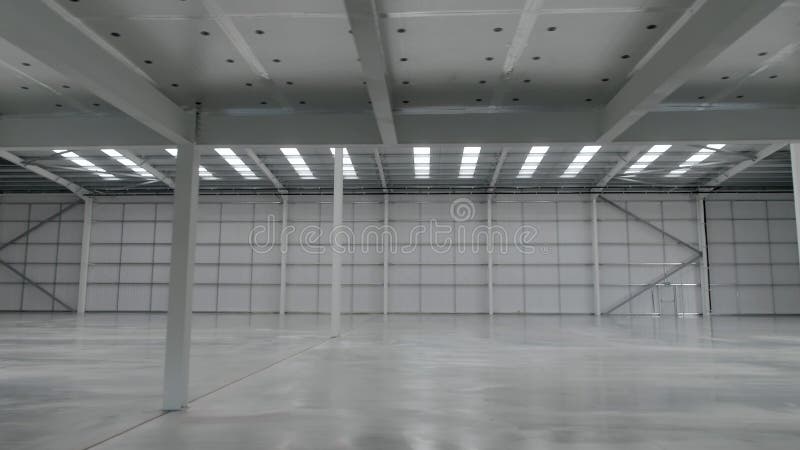 Bare Warehouse Unit Ready for Installation of Equipment Stock Footage ...