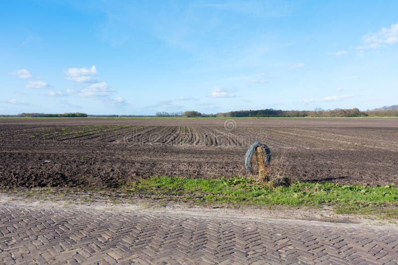 Bare Winter Farmland Waiting for Spring Stock Image - Image of line ...