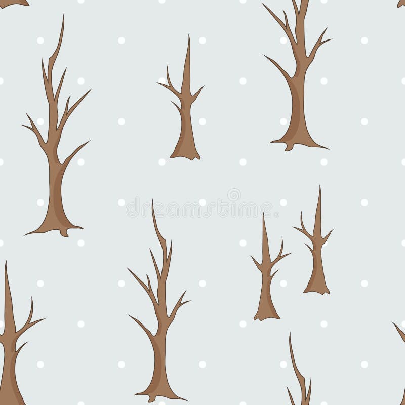 Bare Winter Trees Seamless Pattern Stock Vector - Illustration of environment, crown: 45139487