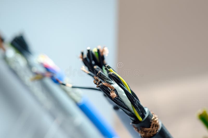 Bare Wires Electric Power Cable Stock Photo - Image of cable, macro ...