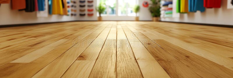 A Bare Wooden Table in a Retail Space Provides a Simple and Natural ...