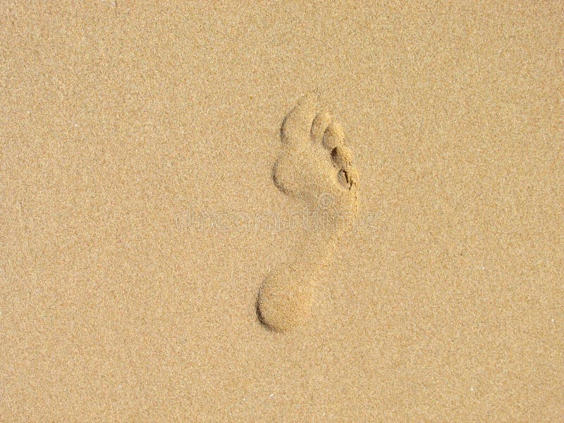 Barefoot Footstep on the Sand Stock Photo - Image of journey, concept ...