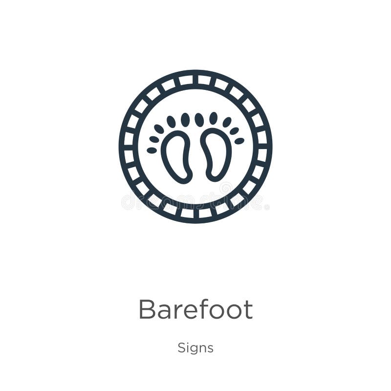 Barefoot Outline Vector Icon. Thin Line Black Barefoot Icon, Flat ...