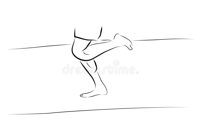 Barefoot Man Runner, Simple Vector Hand Draw Outline Sketch, Isolated ...