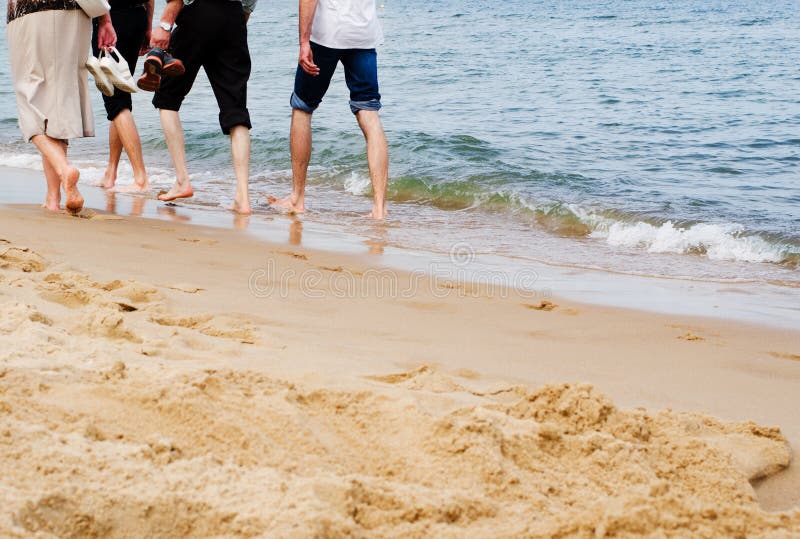 People Barefoot On The Sand Stock Image - Image of tropical, beach ...