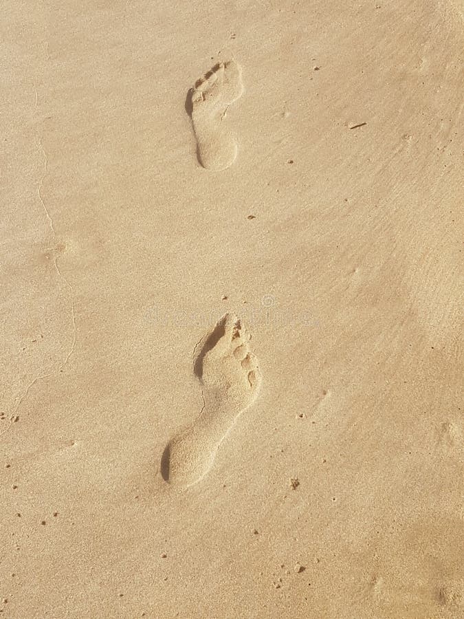 Barefoot Sand Footprints Steps Footsteps Stock Photo - Image of ...