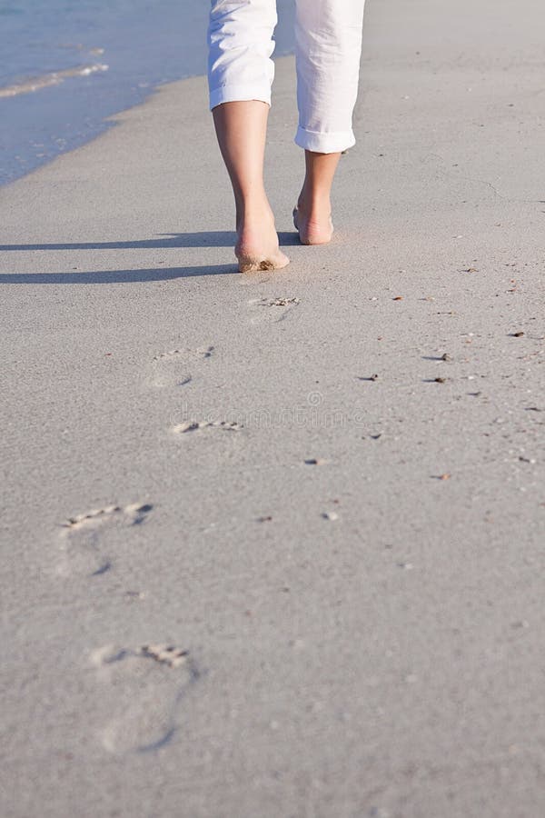 Barefoot in the Sand in Summer Holidays Stock Image - Image of holiday ...