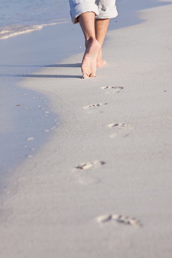 Barefoot in the Sand in Summer Holidays Stock Image - Image of ocean ...