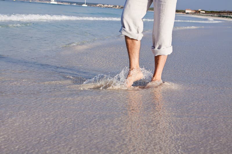 Barefoot in the Sand in Summer Holidays Stock Photo - Image of beauty ...