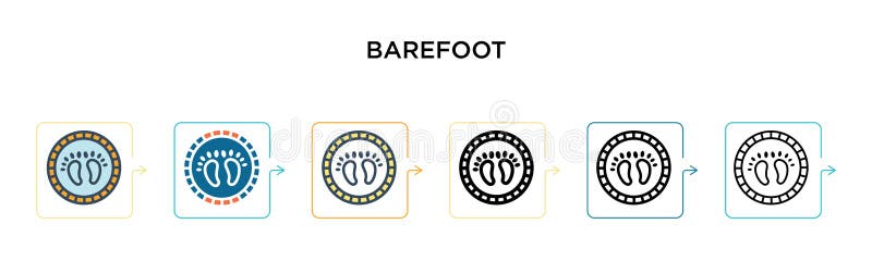 Barefoot Vector Icon in 6 Different Modern Styles. Black, Two Colored ...