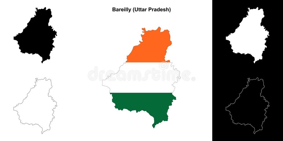 Bareilly outline map stock illustration. Illustration of contour ...