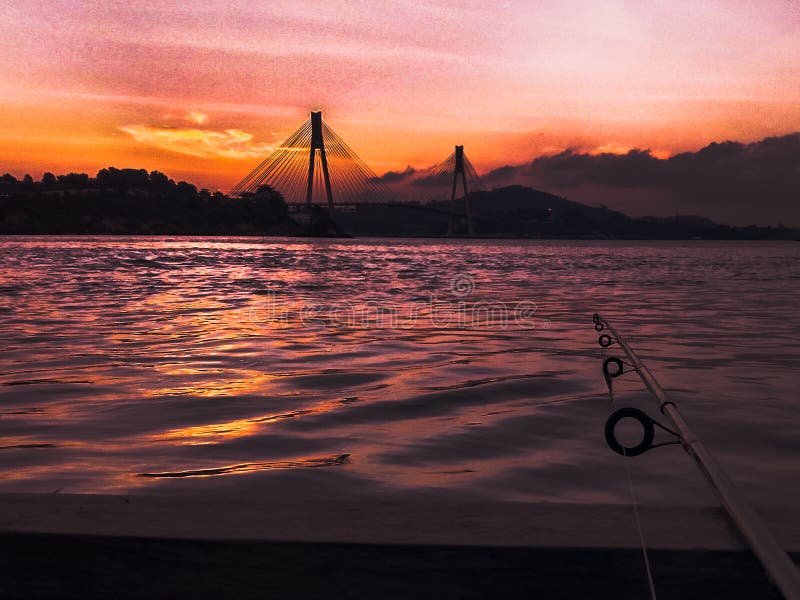 Barelang bridge avternoon stock photo. Image of shore - 200356592