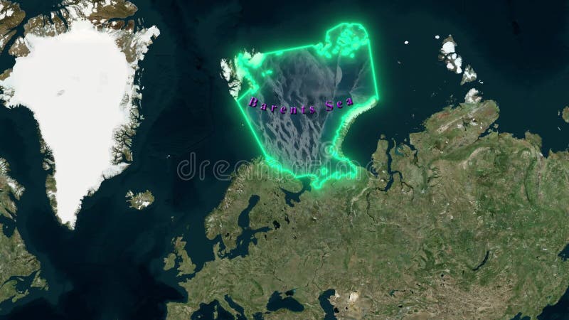 Barents Sea Map stock video. Video of government, zoom - 294268071