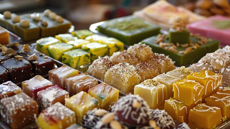 Barfi Indian Sweets and Snacks . Generative Ai Stock Illustration ...