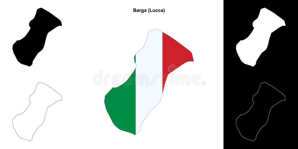 Barga outline map stock vector. Illustration of border - 379151982