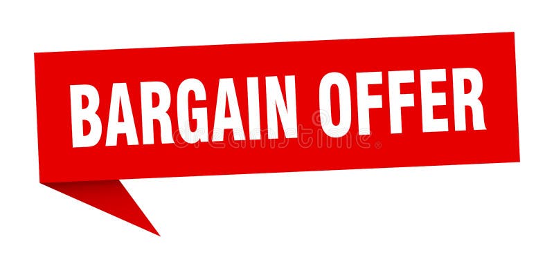 Bargain Offer Speech Bubble. Bargain Offer Ribbon Sign Stock Vector ...