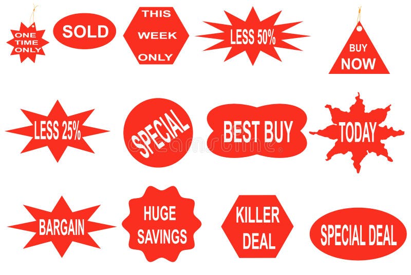 Bargain stickers stock vector. Illustration of isolated - 6344378