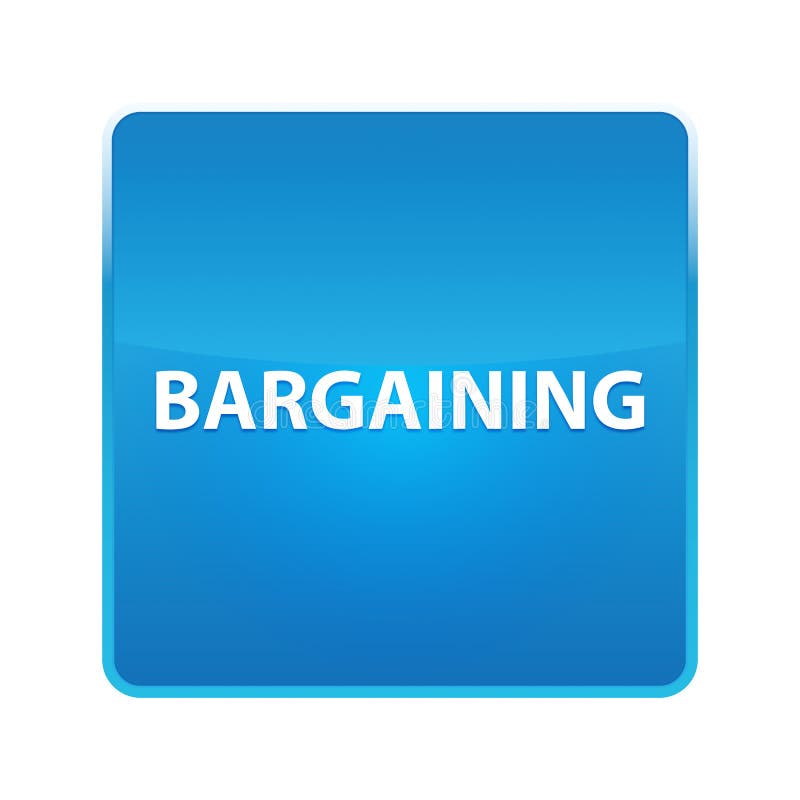 Bargaining Shiny Blue Square Button Stock Illustration - Illustration ...