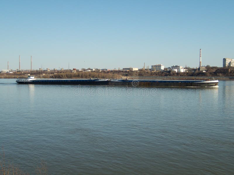 Barge on Danube River Near Ruse Bulgaria Editorial Stock Photo - Image ...