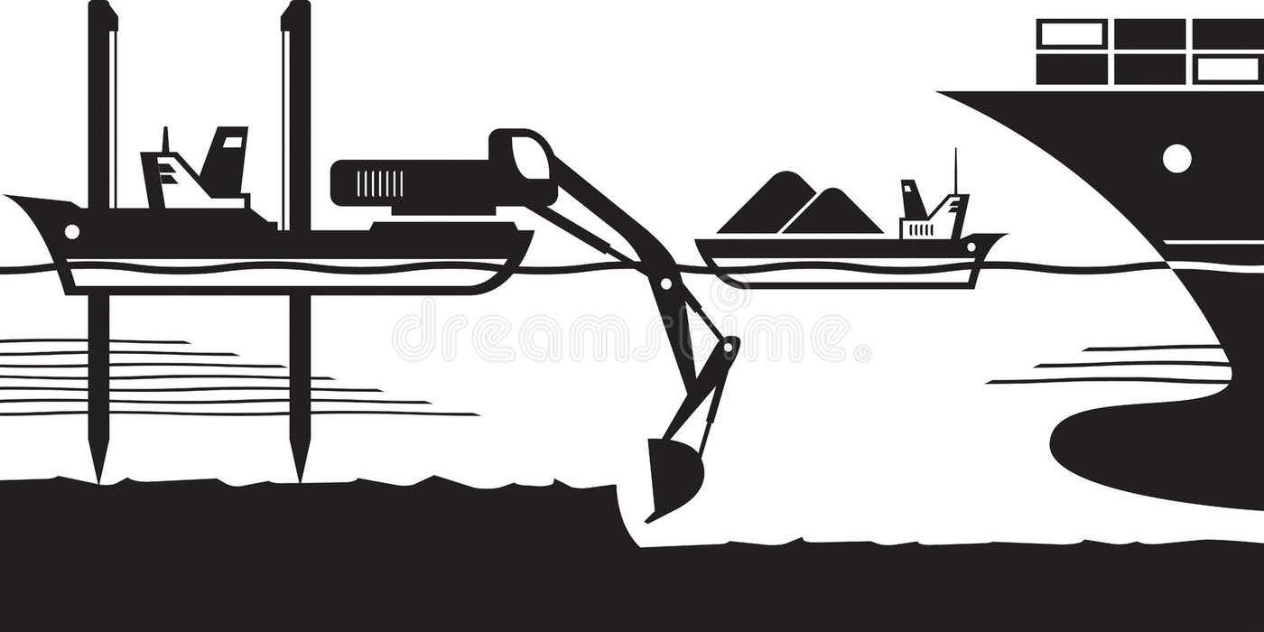 Dredging Barge Cargo Boat Dredge Dredging Stock Illustrations – 4 ...